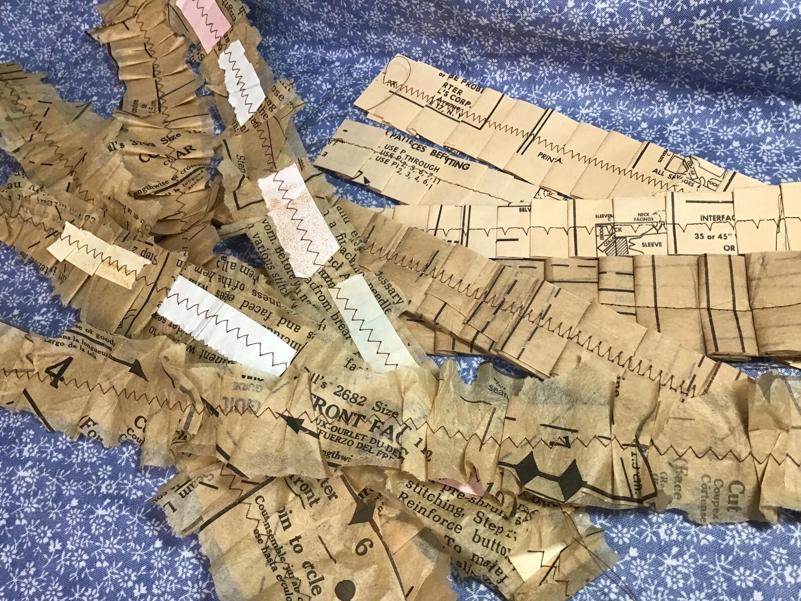 Vintage Sewing Pattern Tissue & Instruction Paper Ruffles, Handmade ...