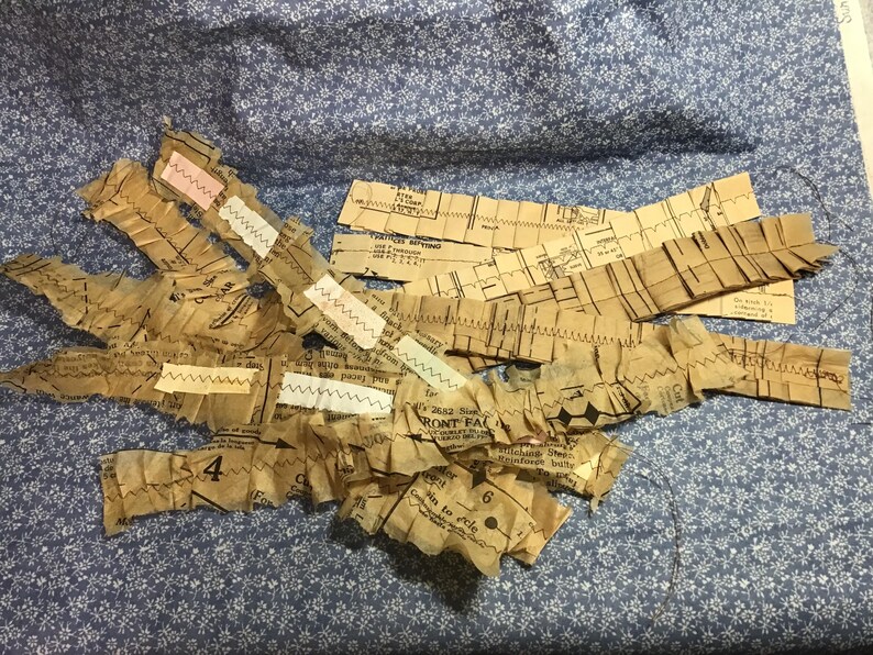 Vintage Sewing Pattern Tissue & Instruction Paper Ruffles, Handmade ...
