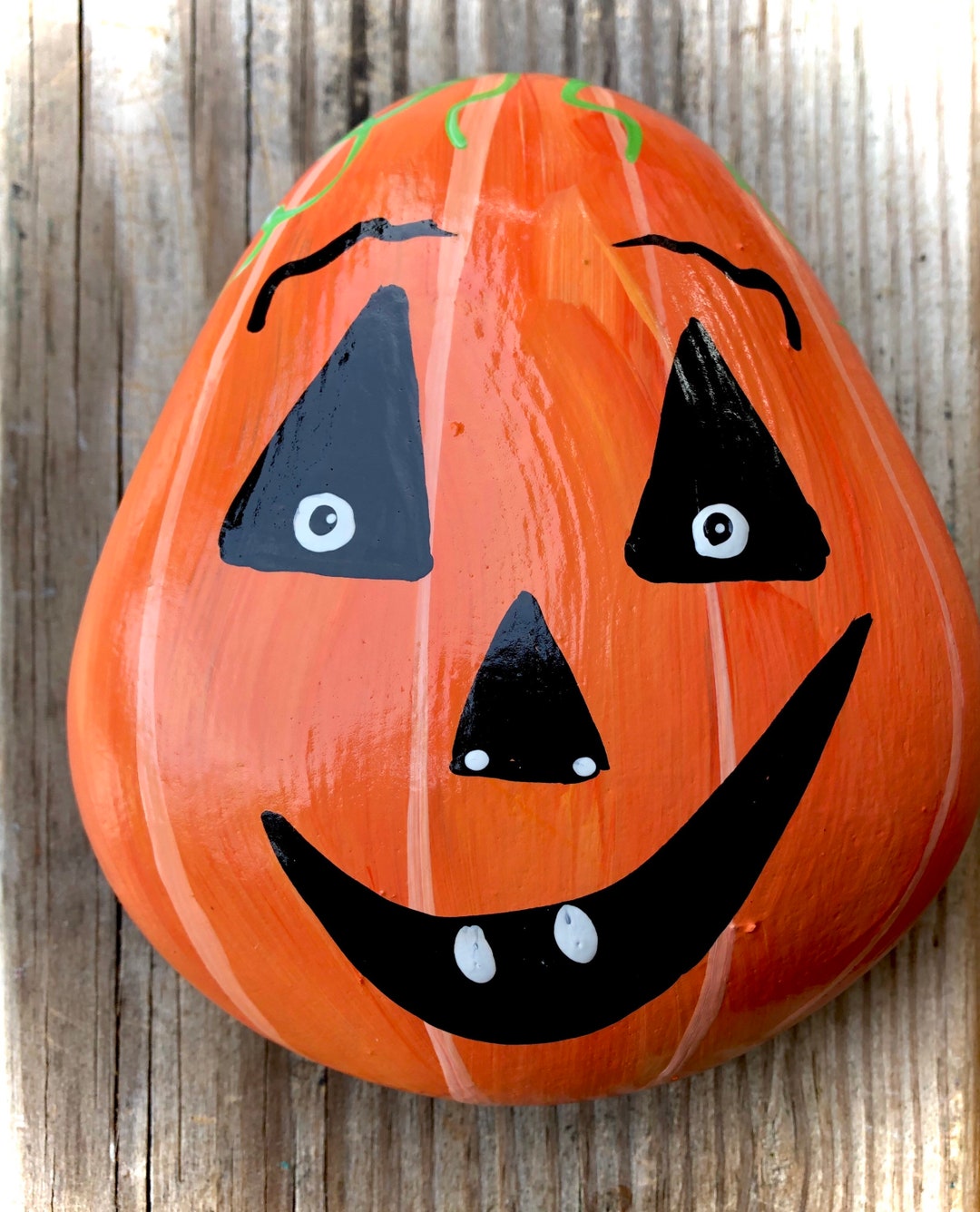 Grumpy Pumpkins Collection blimpy Hand Painted Rock Halloween Decor - Etsy