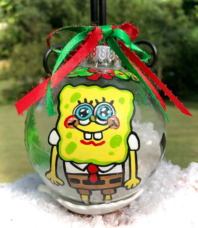Spongebob Squarepants 4 Glass Hand Painted Ornament - Etsy