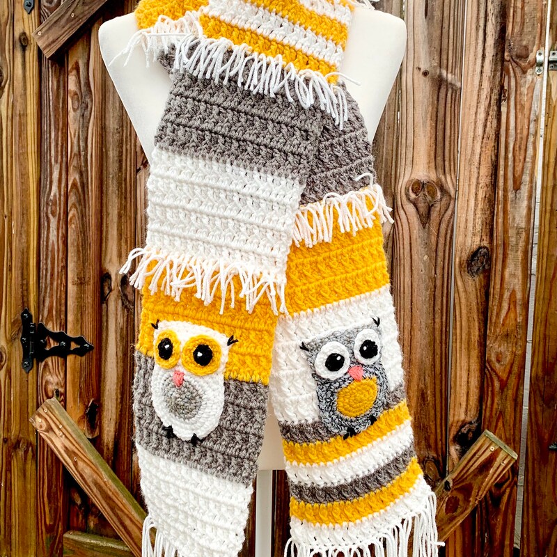 Crochet Owl Scarf - Etsy