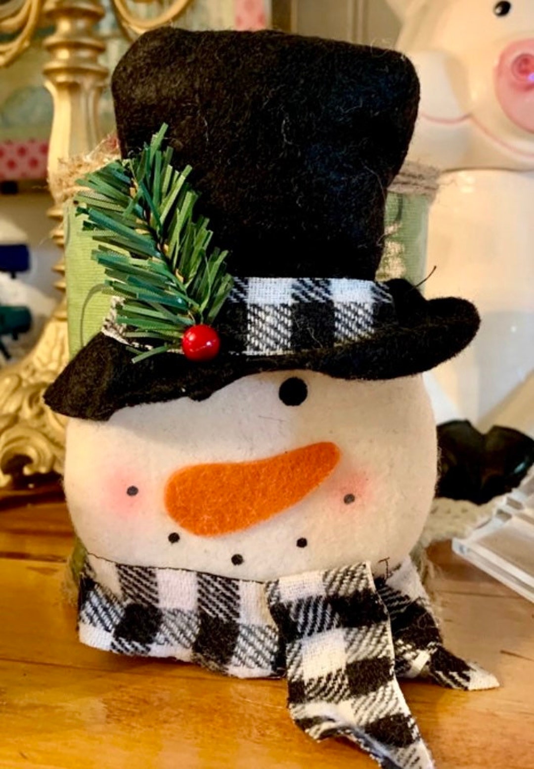 Beautiful Rustic Vintage-look Snowman Christmas Themed - Etsy