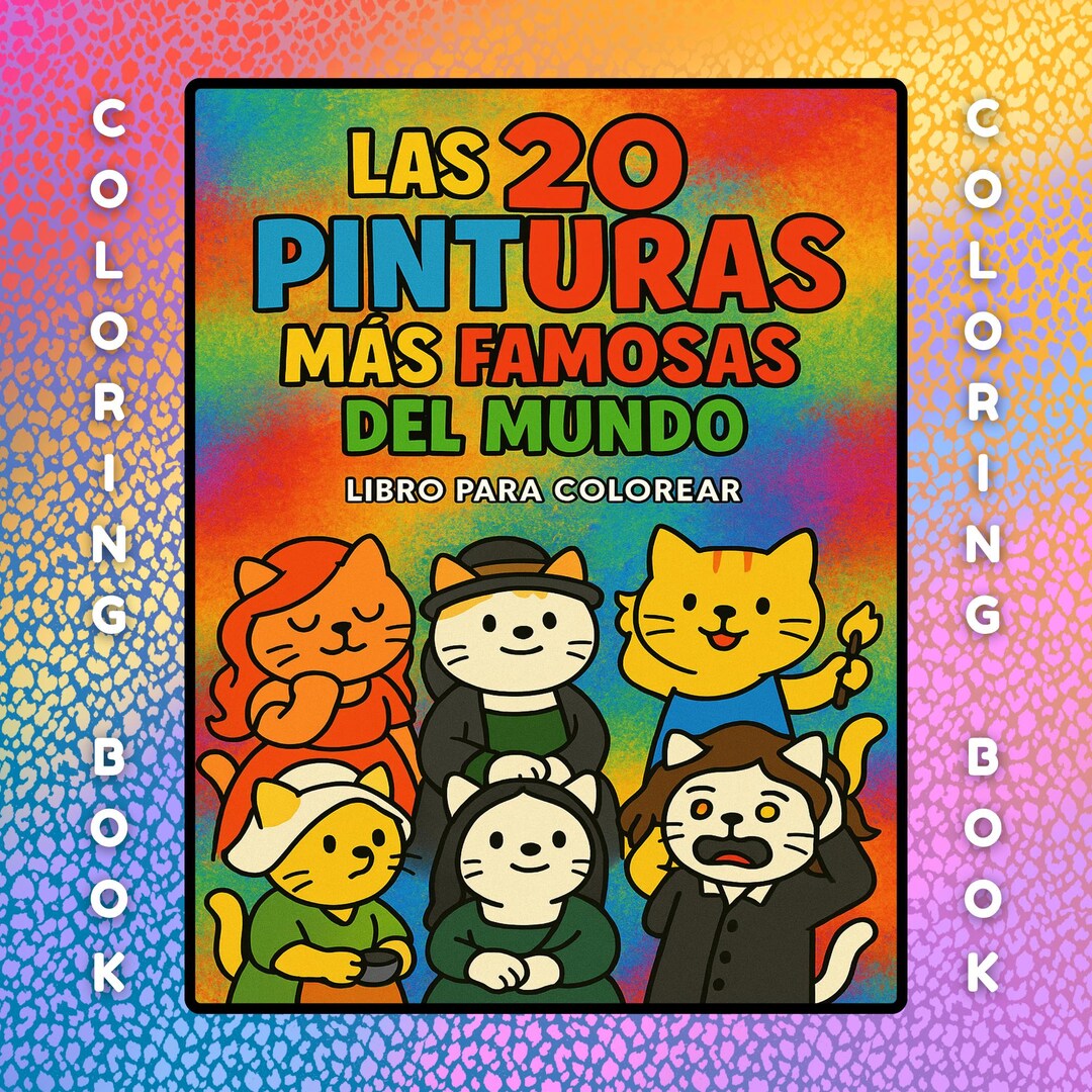 Cats in Famous Paintings Coloring Book PDF 20 Pages, Cat Coloring Pages ...