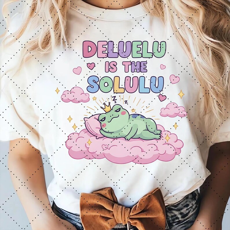 Deluelu is the Solulu Frog Meme Kawaii PNG PSD | Cute Pastel Printable ...
