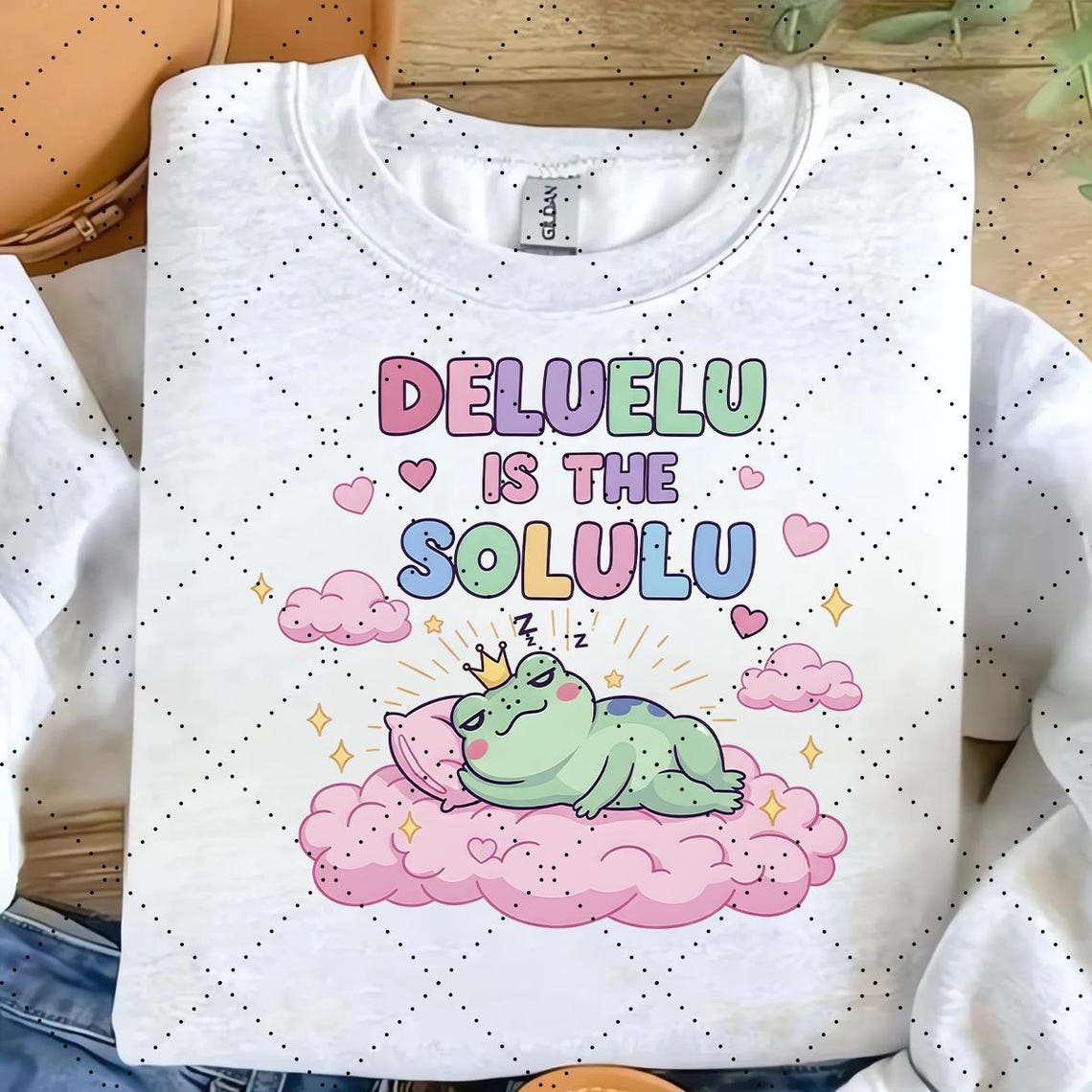 Deluelu is the Solulu Frog Meme Kawaii PNG PSD | Cute Pastel Printable ...