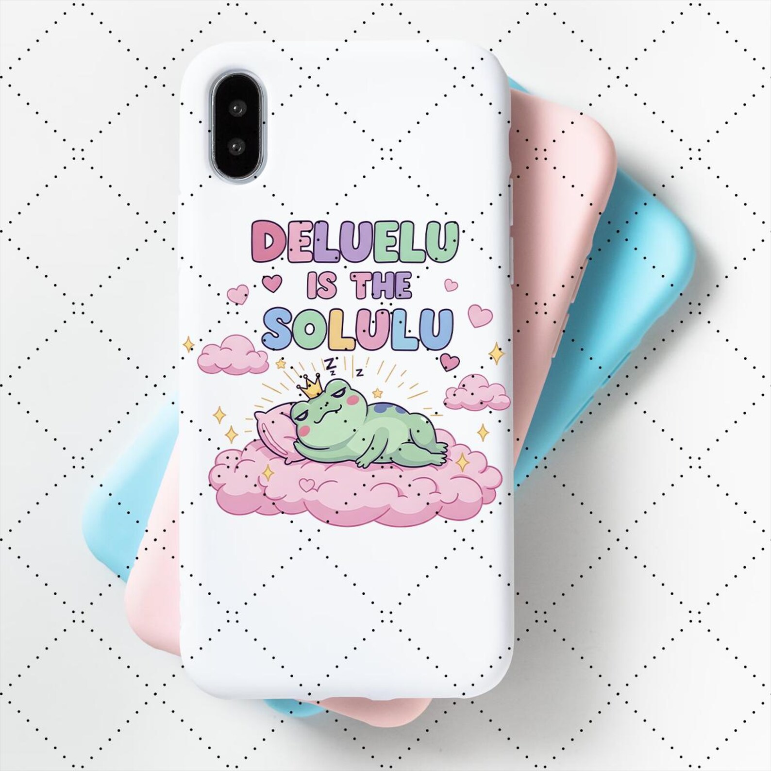 Deluelu is the Solulu Frog Meme Kawaii PNG PSD | Cute Pastel Printable ...
