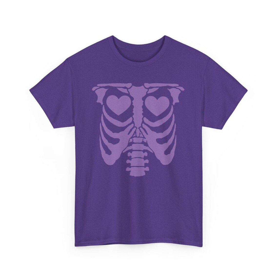 Skeleton Ribs Hearts Lilac Pastel Goth Unisex T-shirt Tee Pagan ...