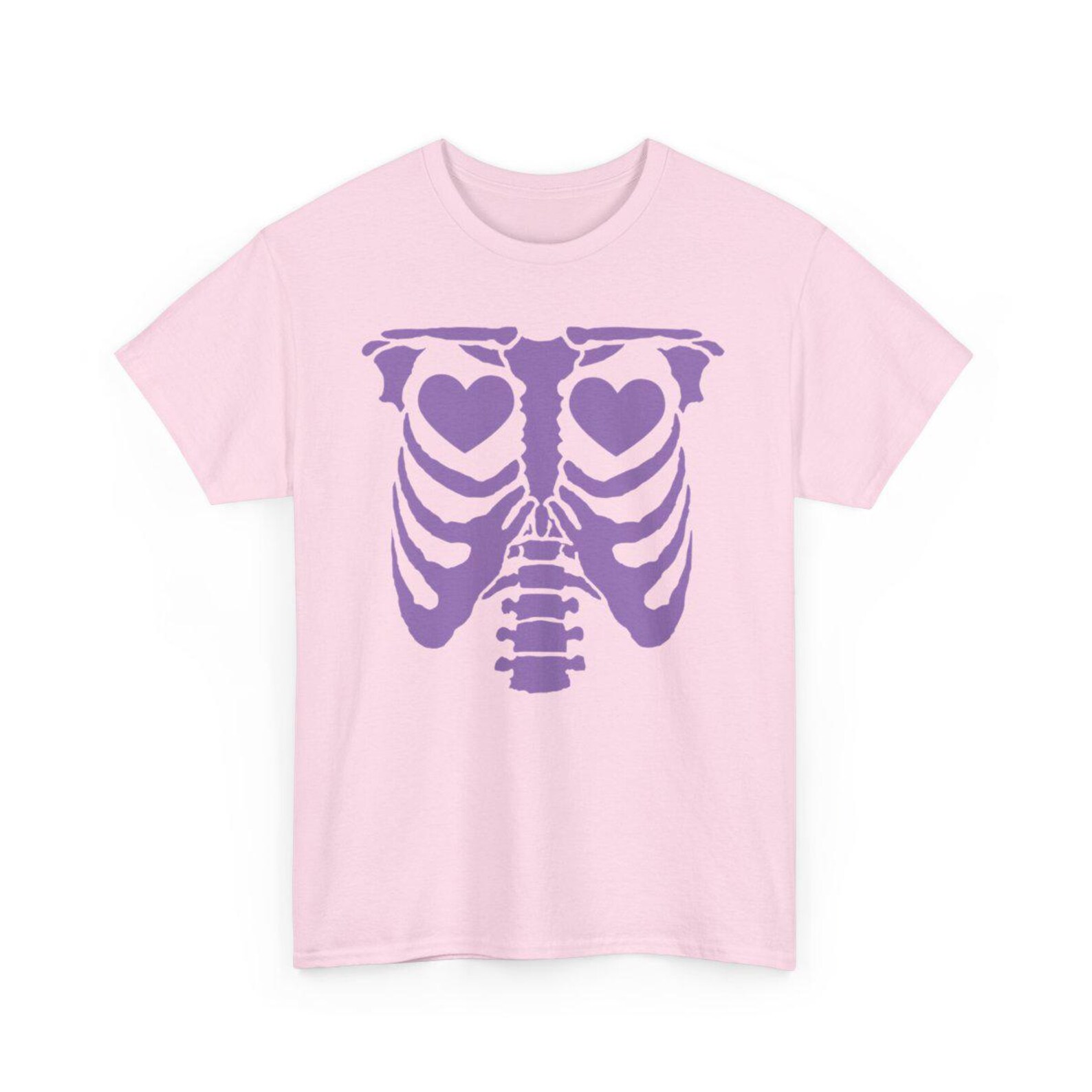 Skeleton Ribs Hearts Lilac Pastel Goth Unisex T-shirt Tee Pagan ...