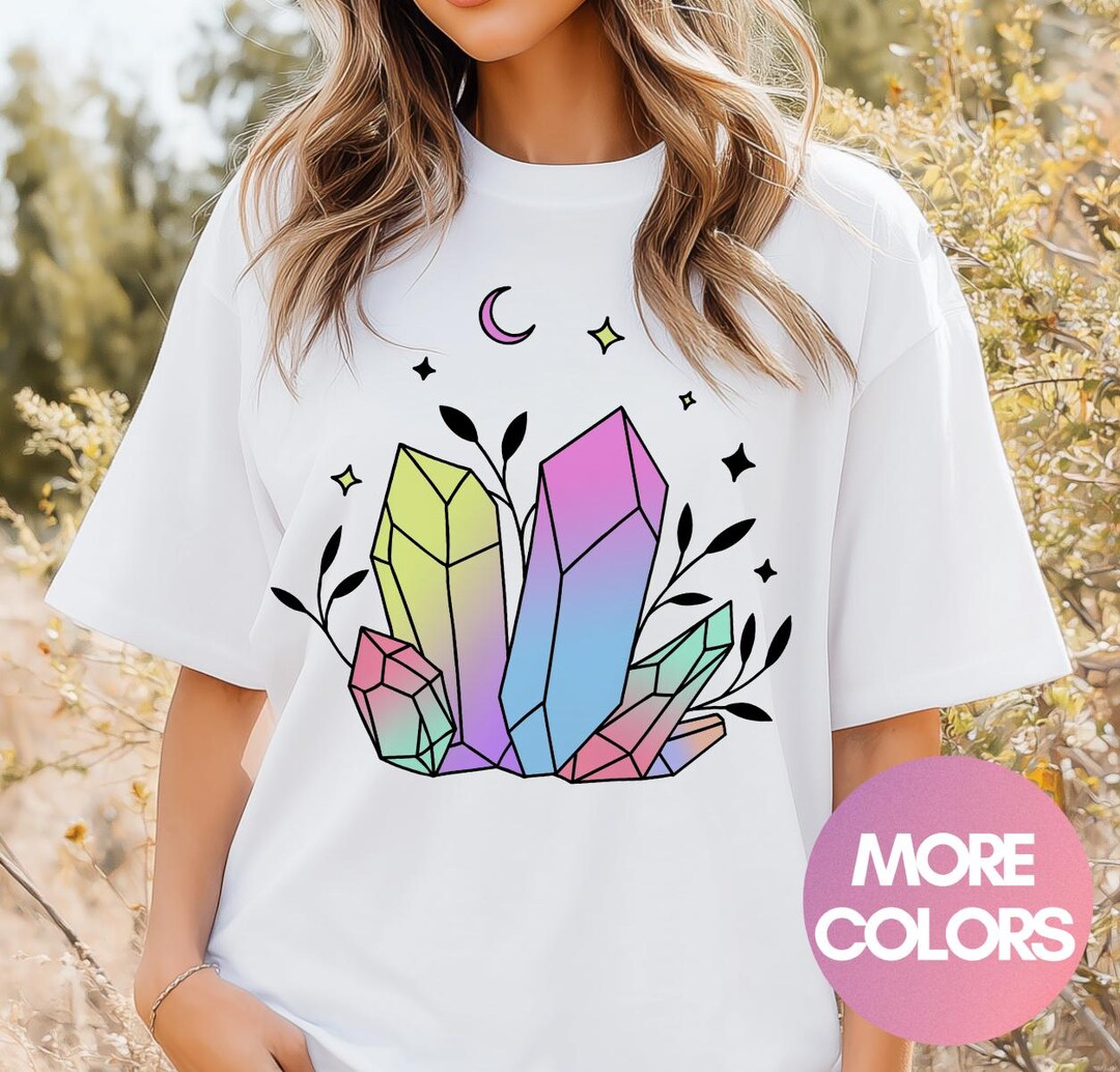 Rainbow Crystal Gemstone Kawaii Cute Shirt - Rocks, Minerals, Kawaii ...