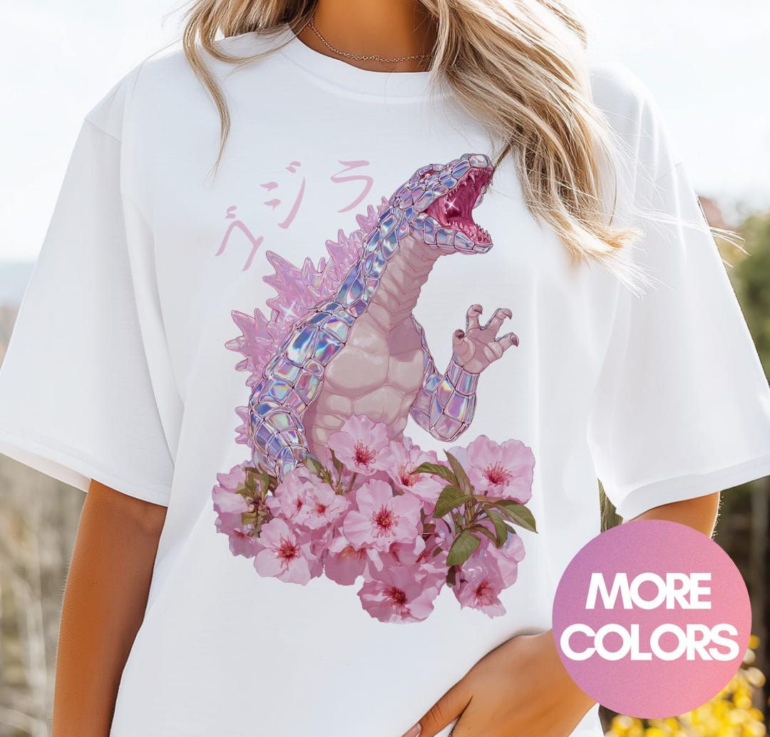 Pink Godzilla Shirt, Godzilla, Kawaii Shirt, Japanese, Harajuku ...