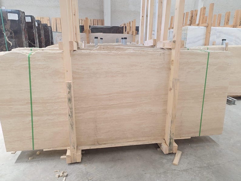 Custom Light Beige Travertine Slab | Natural Beige Marble for Table ...