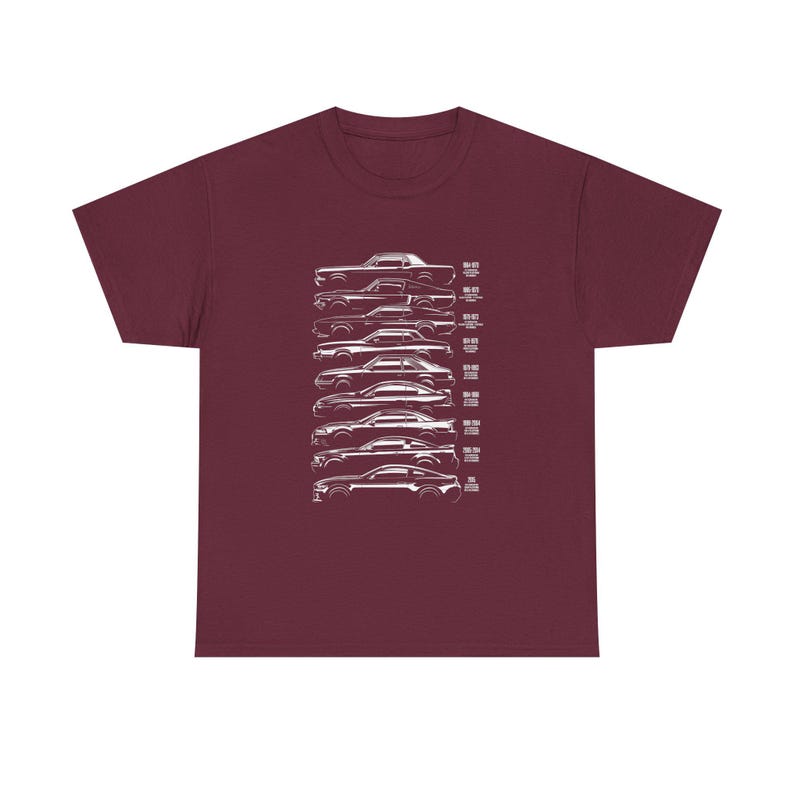 Ford Mustang Evolution T-shirt, Muscle Car Heritage - Etsy