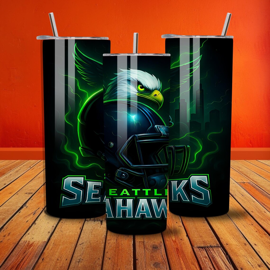 Seahawks Tumbler Wrap PNG, Sport Mascot Sublimation (digital Download ...