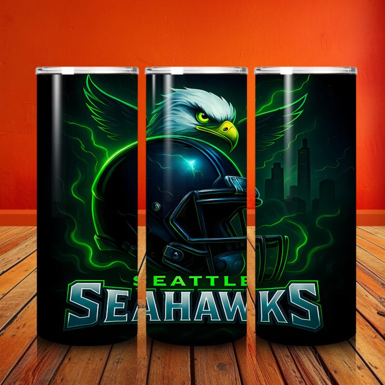 Seahawks Tumbler Wrap PNG, Sport Mascot Sublimation (digital Download ...
