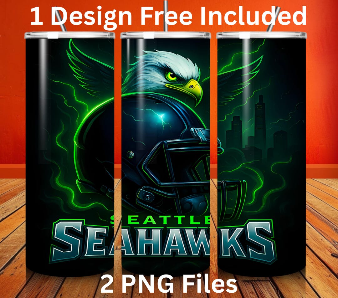 Seahawks Tumbler Wrap PNG, Sport Mascot Sublimation (digital Download ...