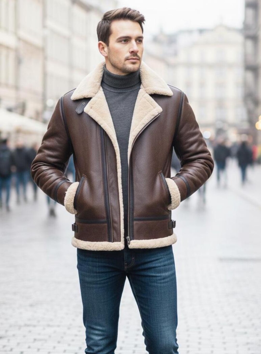 Leon Bomber Jacket | Resident Evil 4 B3 Shearling Coat | Christmas ...