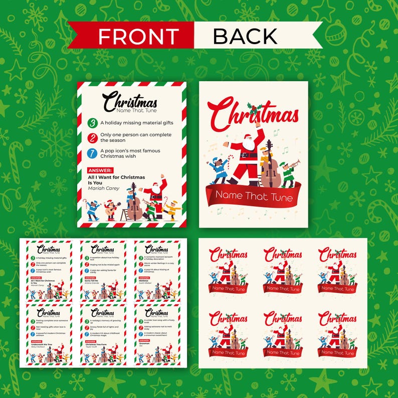 Christmas Name That Tune Game | Printable Holiday Music Game for Family ...