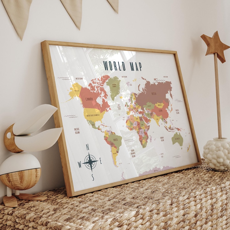 World Map Poster - Etsy