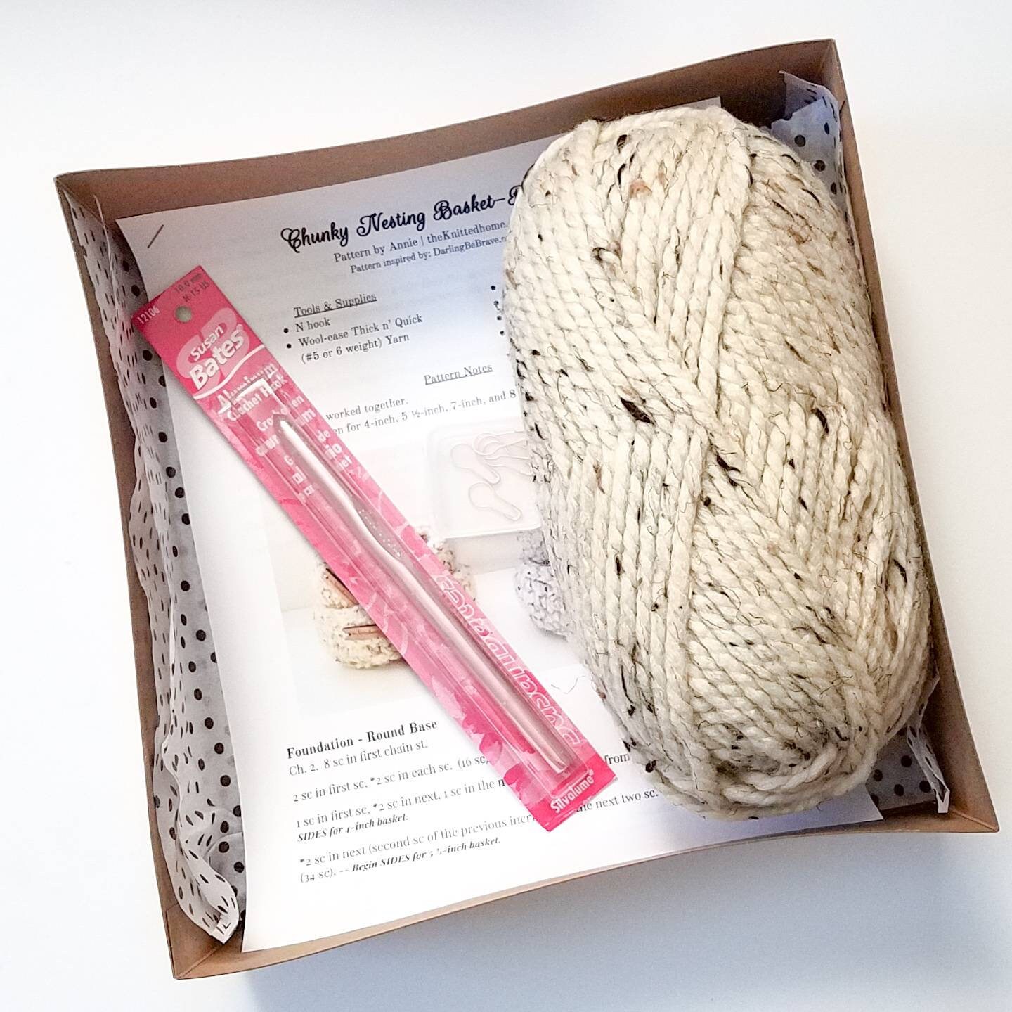 DIY Crochet Nesting Basket Kit | Chunky Yarn, Metal Hook - Etsy
