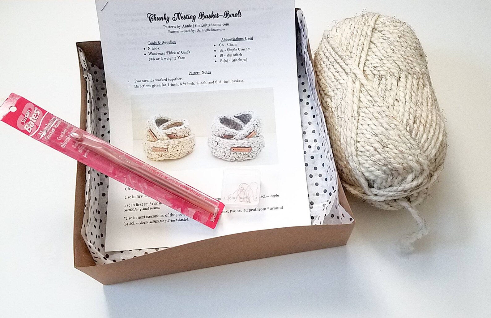 DIY Crochet Nesting Basket Kit | Chunky Yarn, Metal Hook - Etsy