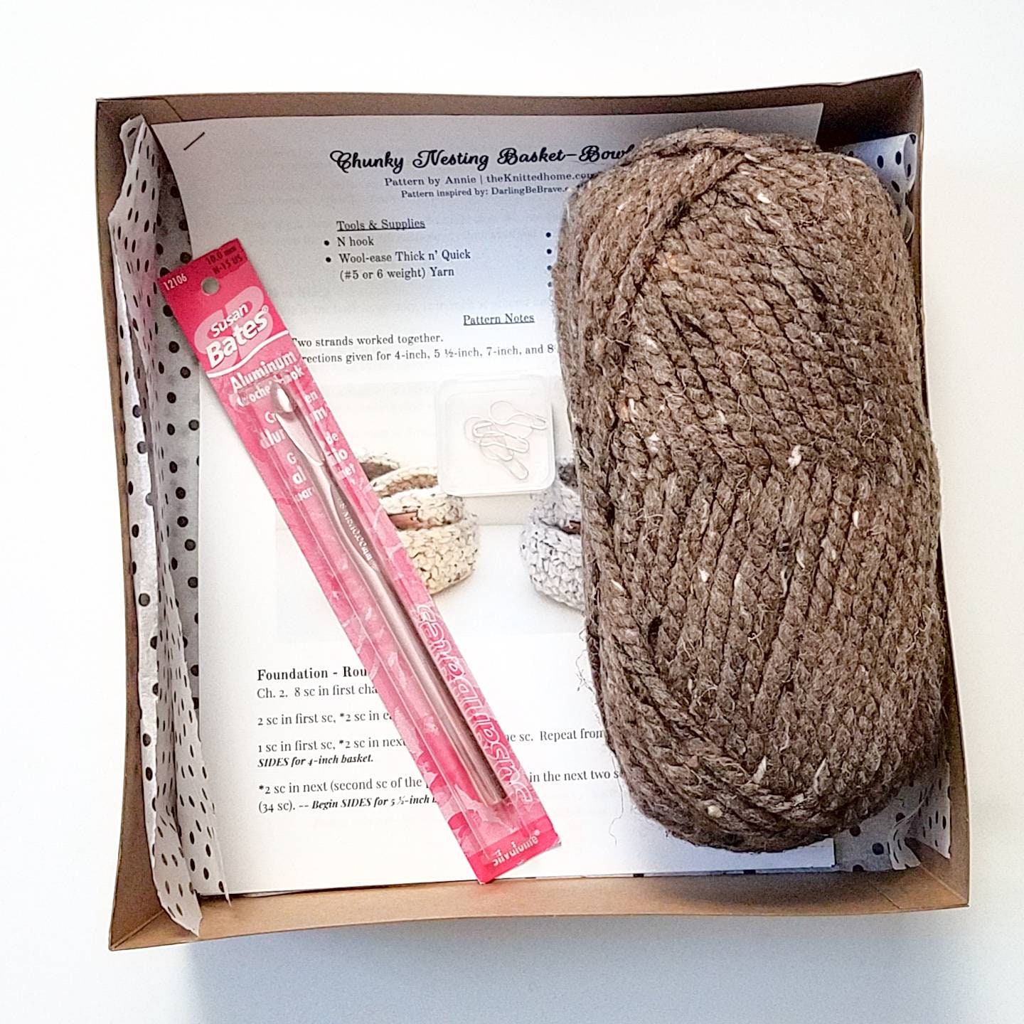 DIY Crochet Nesting Basket Kit | Chunky Yarn, Metal Hook - Etsy