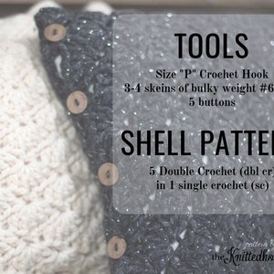 PATTERN for Chunky Crochet Shell Stitch Pillow Toss Throw Accent ...