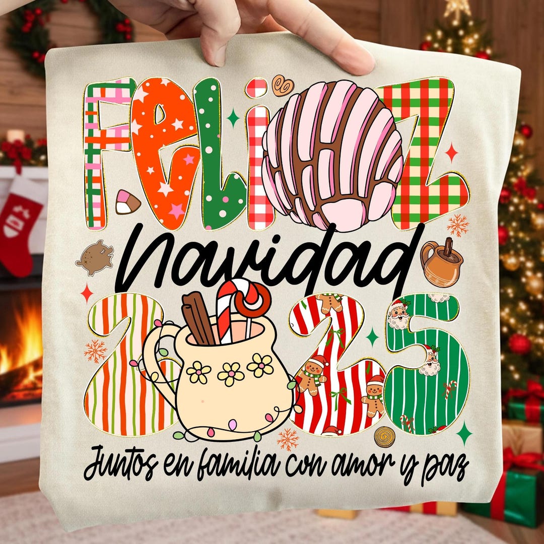 Feliz Navidad PNG, Spanish Christmas 2025 Sublimation, Navidad Familiar ...