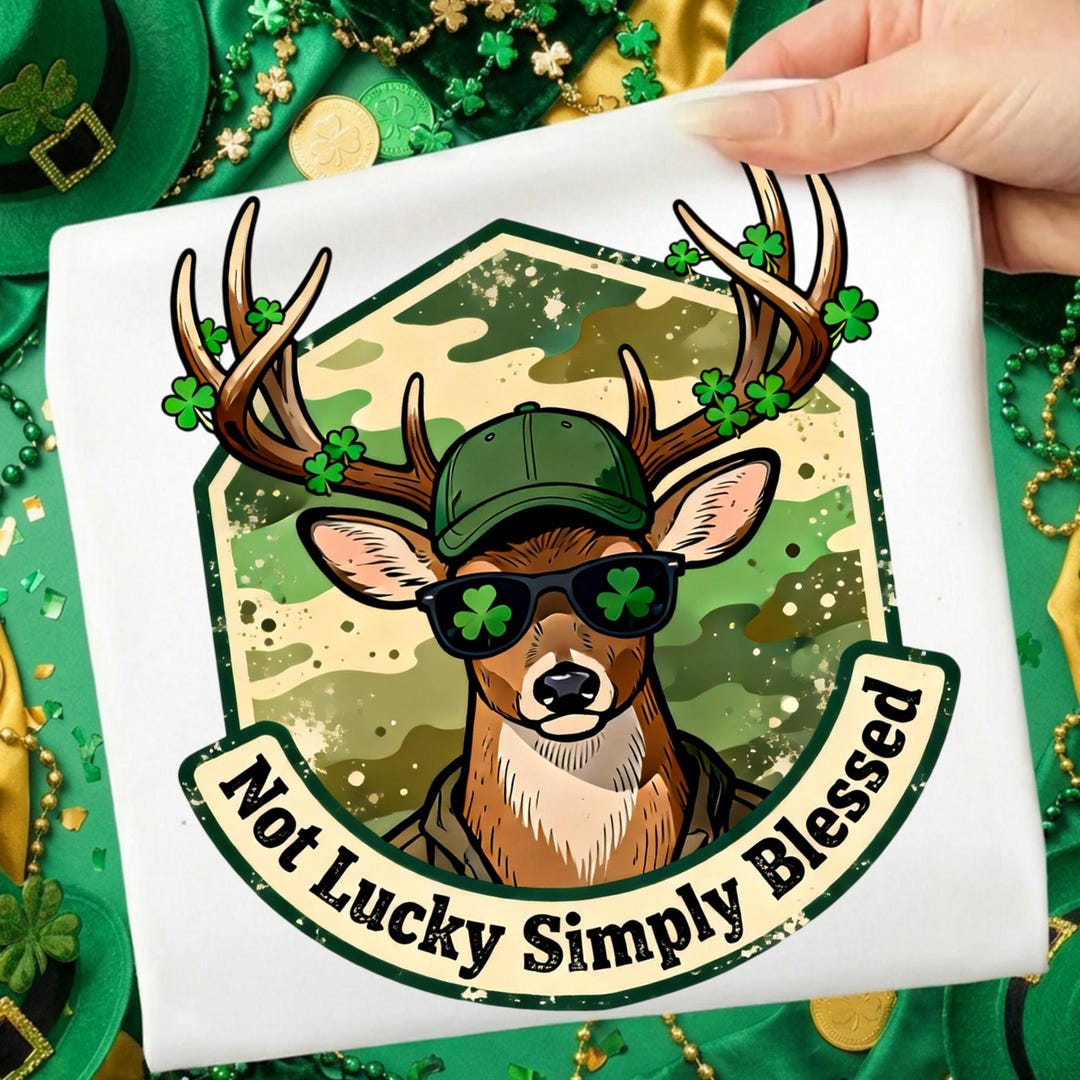 St Patricks Day Buck PNG Deer Hunting Shirt Design Not Lucky Simply ...