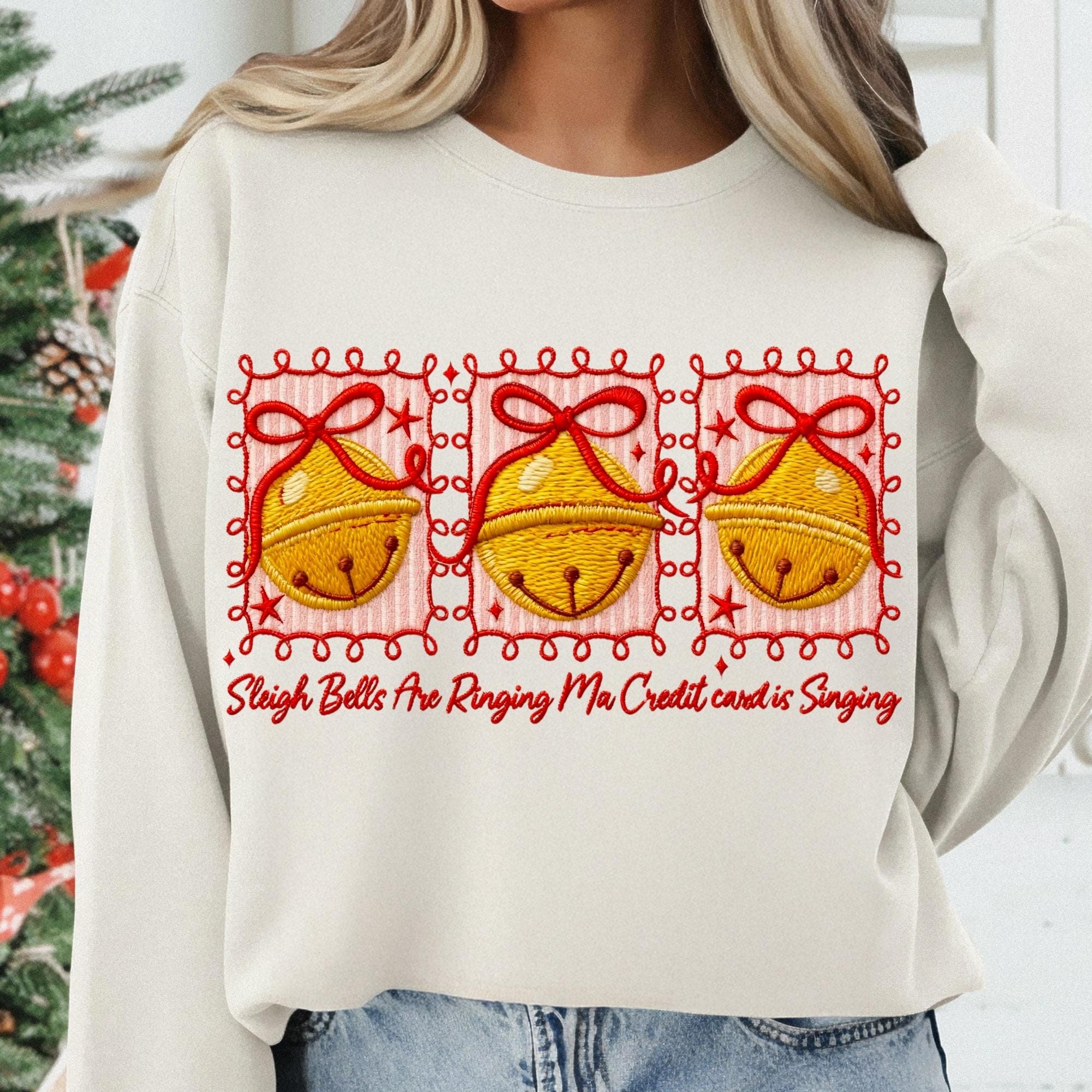 Sleigh Bells Are Ringing PNG, Funny Retro Checkered Christmas Design ...