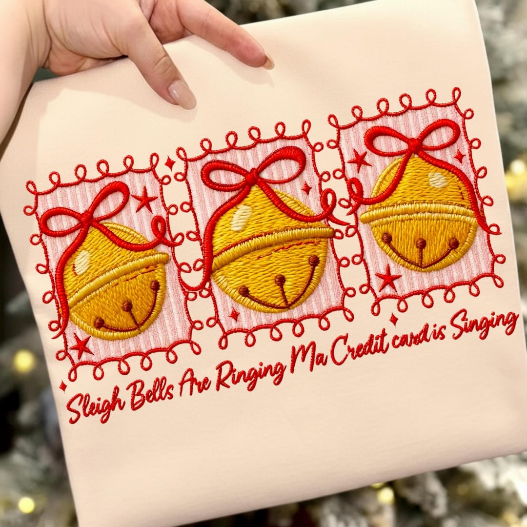 Sleigh Bells Are Ringing PNG, Funny Retro Checkered Christmas Design ...