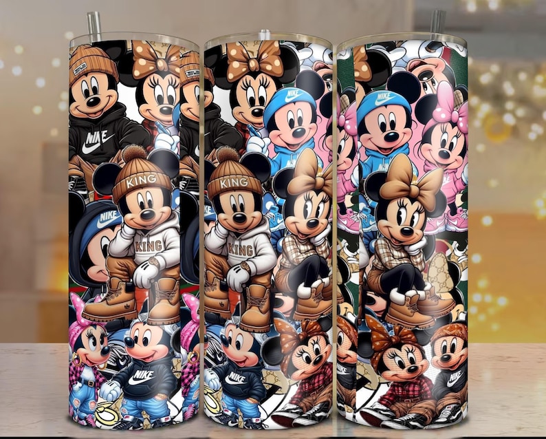 Urban Mickey & Minnie Tumbler Wrap PNG: Streetwear Cartoon (digital ...