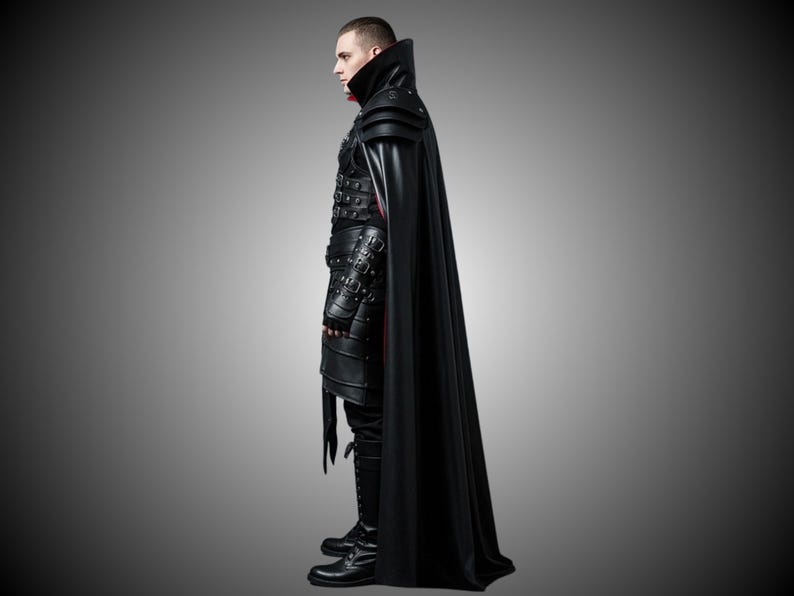 Leather Vampire Cosplay Set: Gothic Armor, Kilt & Cloak - LARP ...