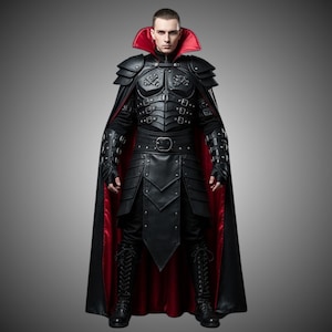 Leather Vampire Cosplay Set: Gothic Armor, Kilt & Cloak - LARP ...