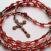 Holy Spirit Giver of Life Rosary - Bronze Crucifix, Center, Red Gold ...