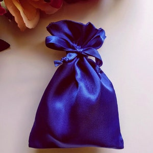 Satin Drawstring Bag Deep Royal Blue Blueberry, 3x2.75, 4x4.5, 5x6 ...