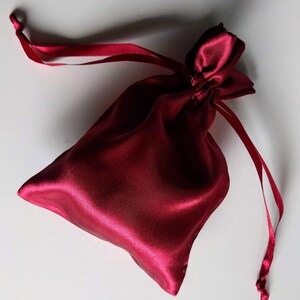 Satin Drawstring Bag, Raspberry Red, 3x2.75, 4x4.5, 5x6, 6x7 In ...