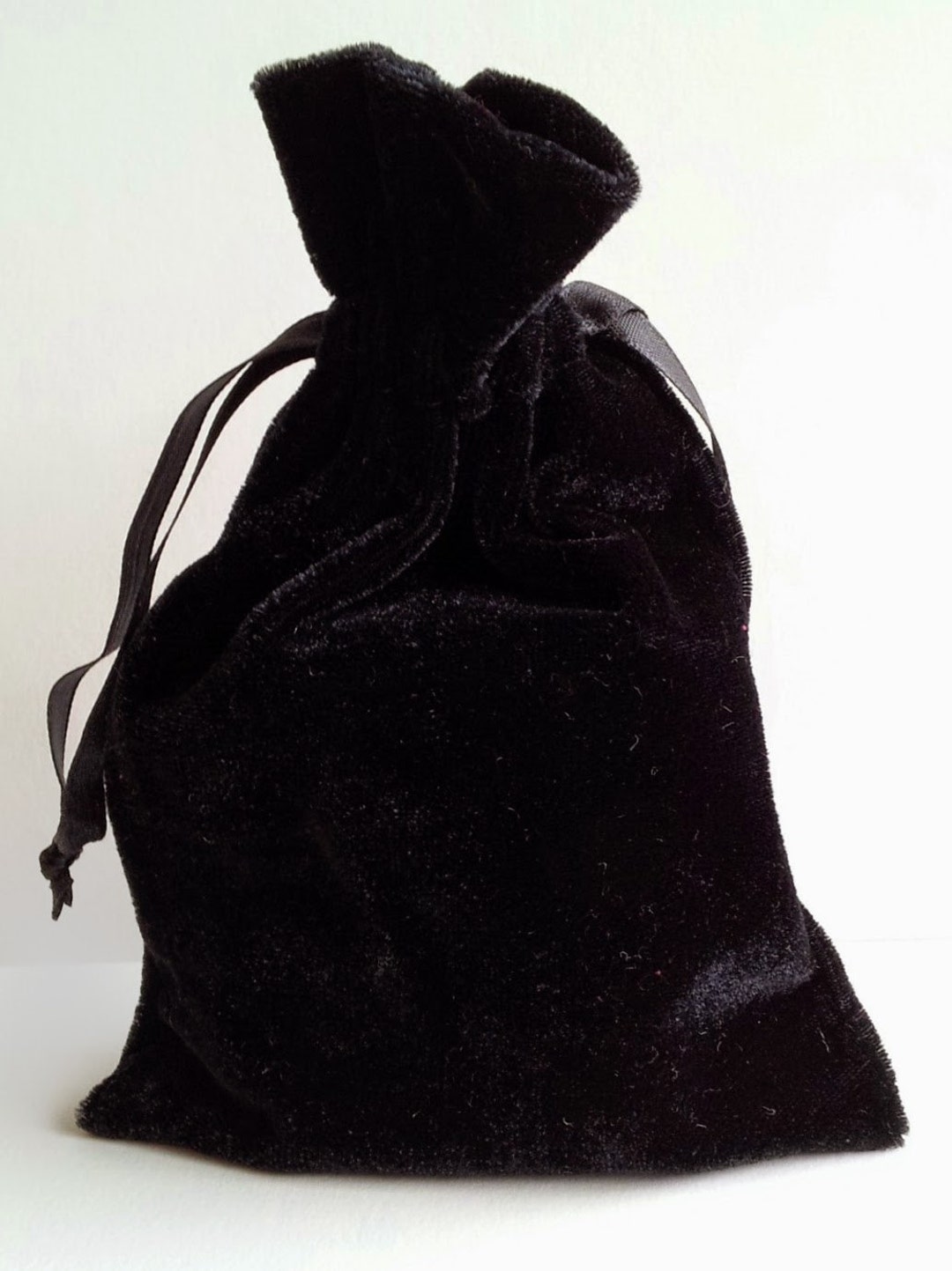 Velvet Drawstring Bag, Black, 4x6, 6x9, 8x13 or 3x4 In. Thick Plush ...