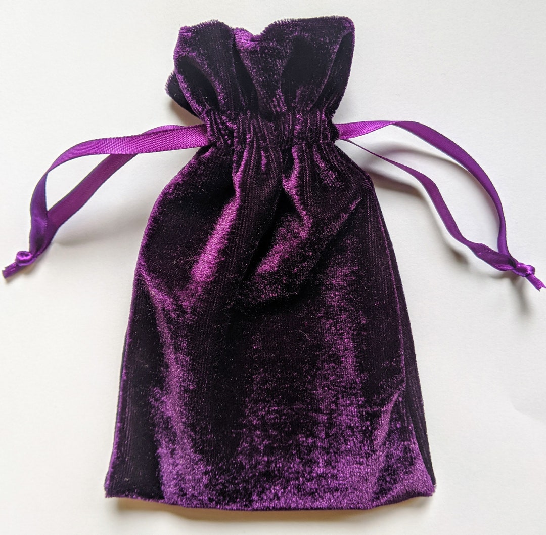 Velvet Drawstring Bag, 4x6, 6x9, 8x13, or 3x4 In., Royal Purple, Thick ...