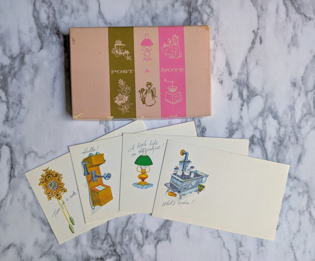 Vintage Post A Note Postcards in Box, 4 Styles, Great Condition, What's ...