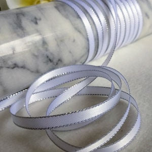 7 Yards: 1/4 In. Silver Metallic Edge Satin Double Faced - Etsy