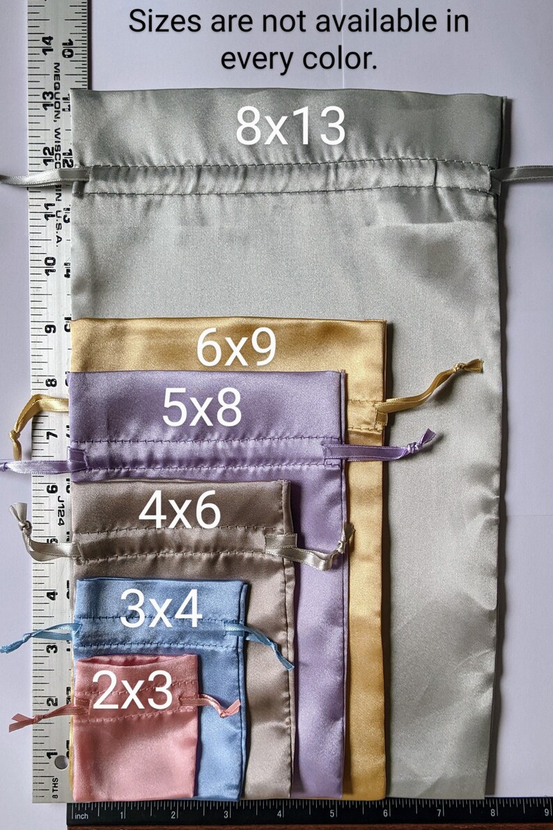 Satin Drawstring Bag 2x1.5 3x2.75 4x4.5 5x6 6x7 8x11 In. - Etsy