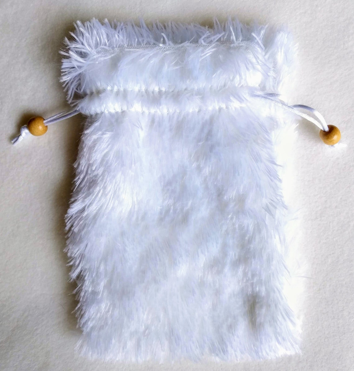 Fluffy Furry Drawstring Bag 5x5 Inches White Fake Fur - Etsy
