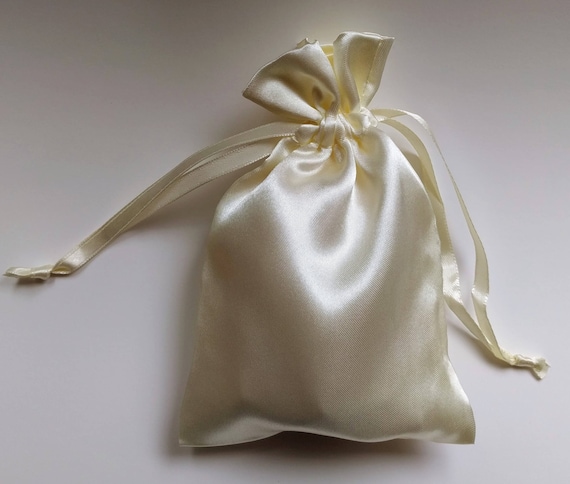 Satin Drawstring Bag Light Yellow Ivory 2x2.5 3x4 4x6 5x8 | Etsy