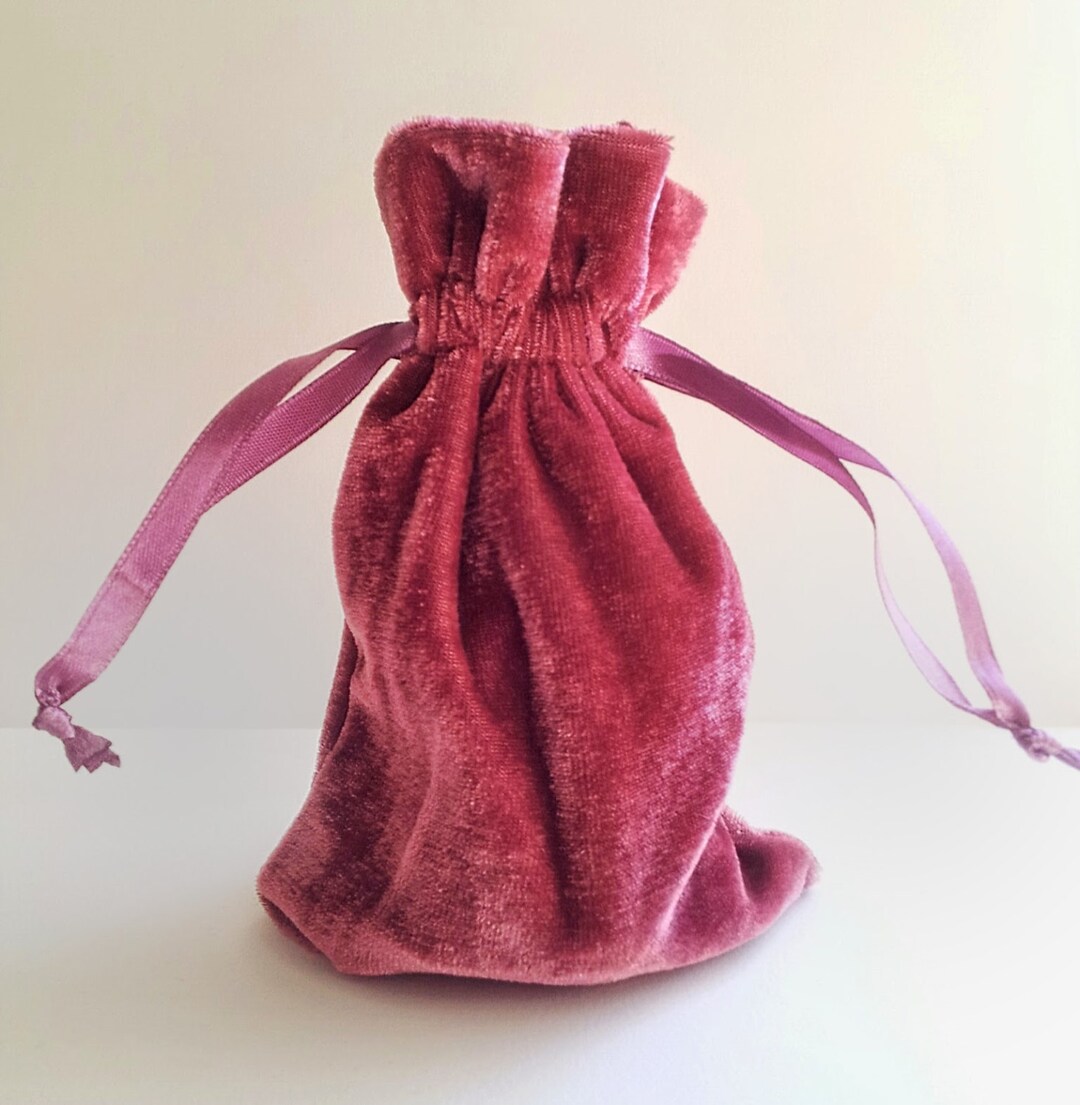 Velvet Drawstring Bag, 4x6 or 6x9 Inches, Antique Rose Pink, Thick ...