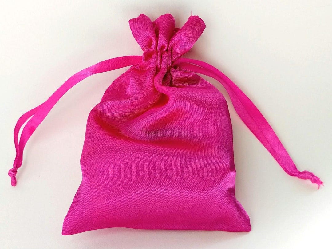 Satin Drawstring Bag Dark Rose Fuchsia Pink 3x2.75, 4x4.5, 5x6, 6x7 In ...