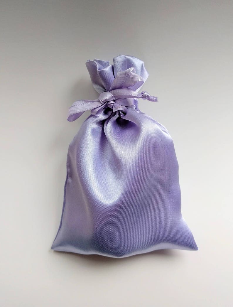 Satin Drawstring Bag, 3x2.75, 4x4.5, or 5x6 Inches, Light Lavender ...