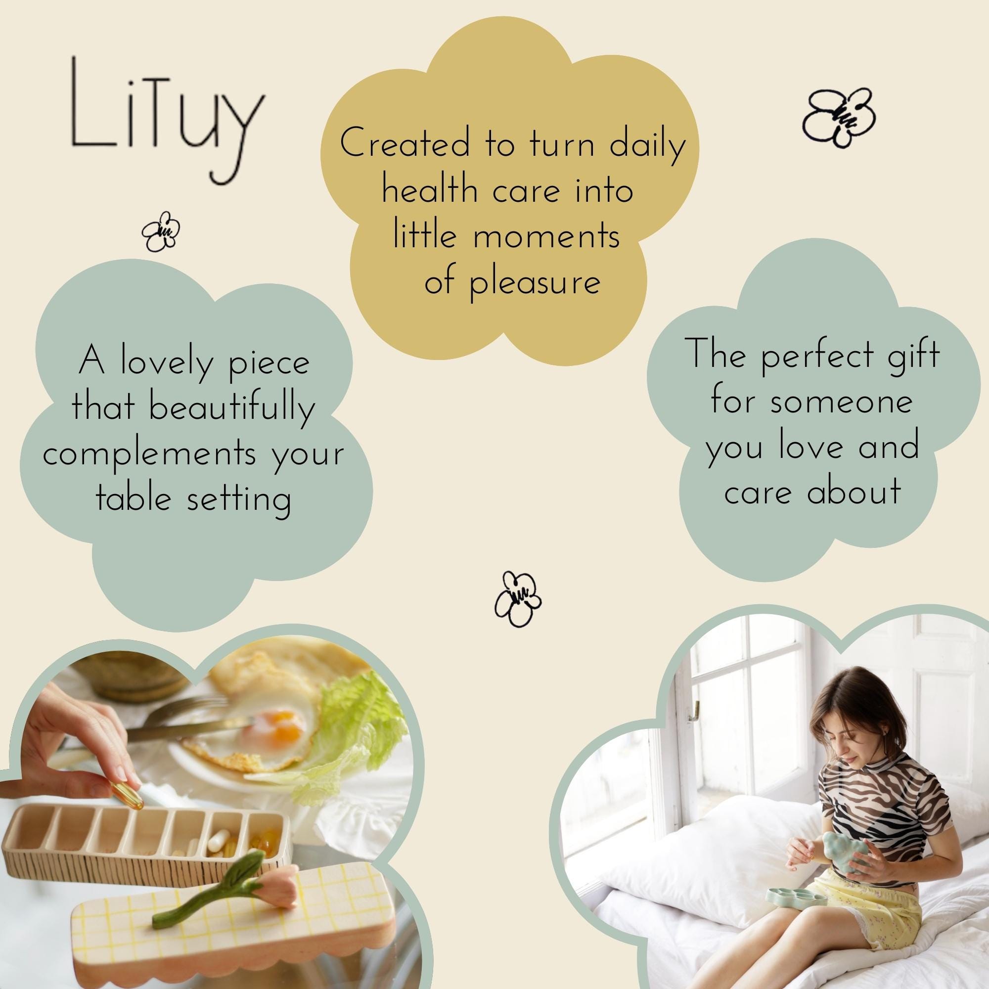 Pill Case Ceramic Vitamin Box Birth Control Case Pill Organizer Daily ...
