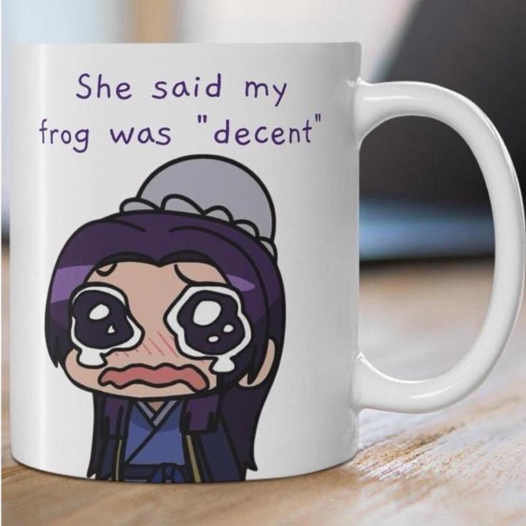 Funny Frog Quote Mug, Cute Crying Chibi Character, Sarcastic Coffee Cup ...