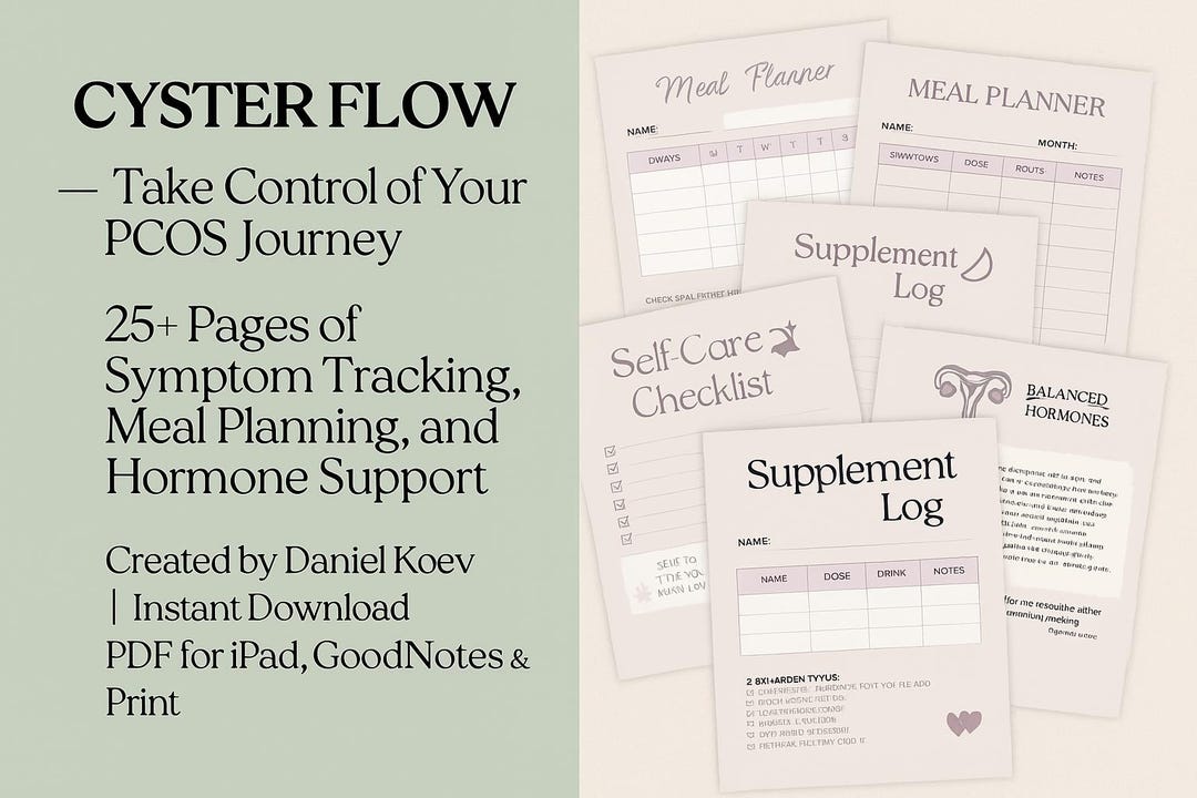 PCOS Digital Planner Printable | Symptom & Cycle Tracker + Hormone ...