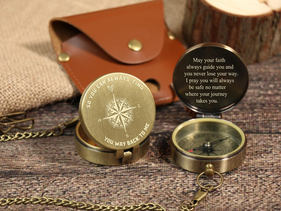Personalized Brass Compass Anniversary Gifts for Men Brass Compass ...